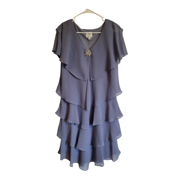 Patra | Dresses | Crepe Tiered Cape Dress Patra Size 4 | Poshmark
